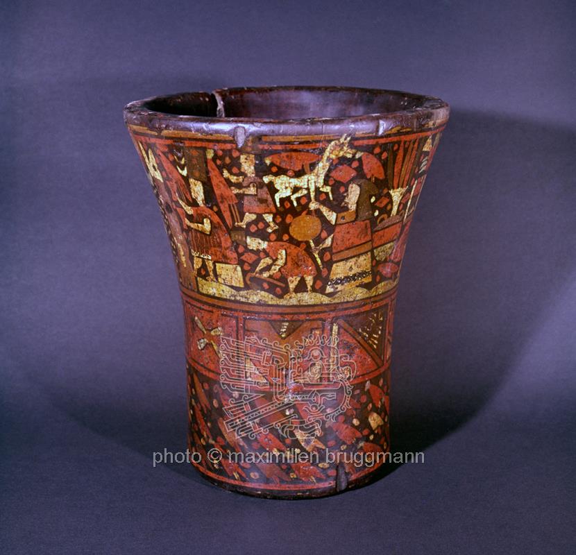 Wooden Kero No. 53 - Period of transition to colonial Inca - Museum of ...